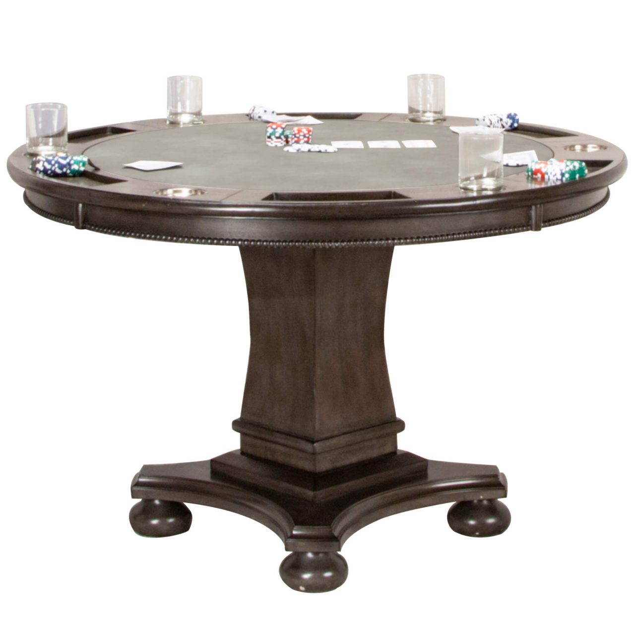 Vegas Dining and Poker Table – Gray Wood - Sunset Trading
