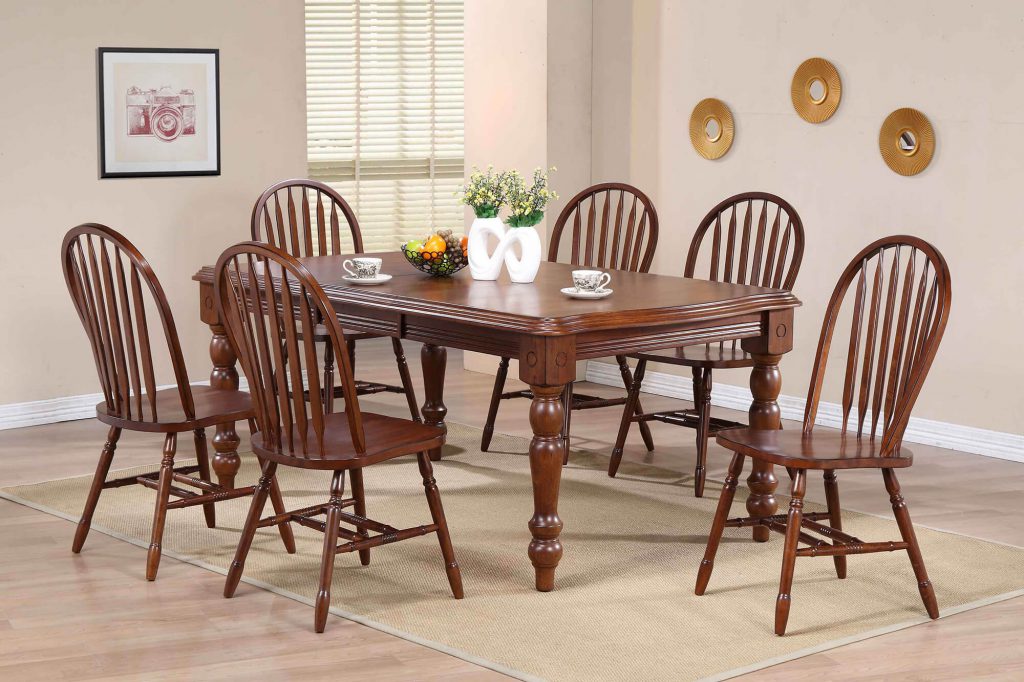 Extendable Dining Table – Chestnut Finish - Sunset Trading