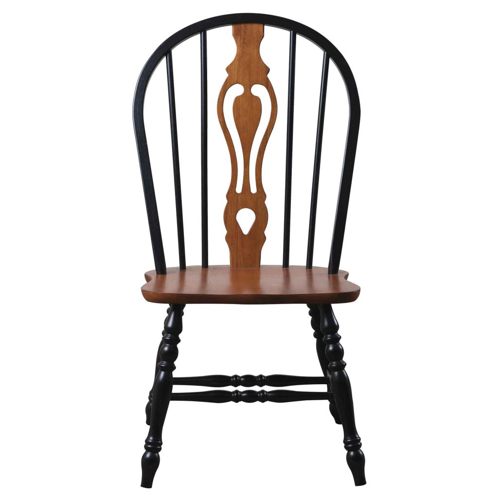 Black Cherry Keyhole Dining Chair – Antique Black & Cherry - Sunset Trading