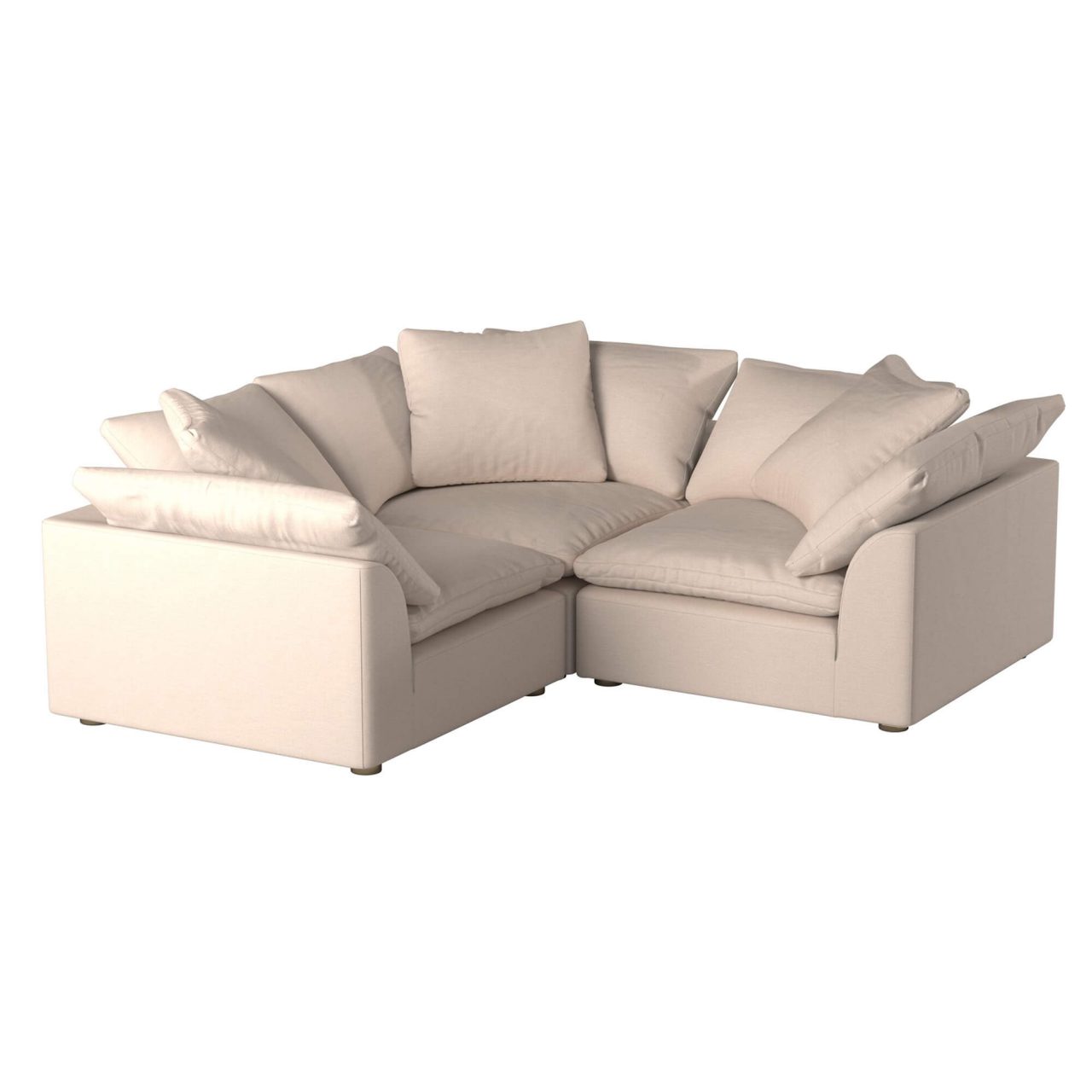 Puff Slipcovered 3 PC Modular L-Shaped Sofa Sectional – Color 391084 ...