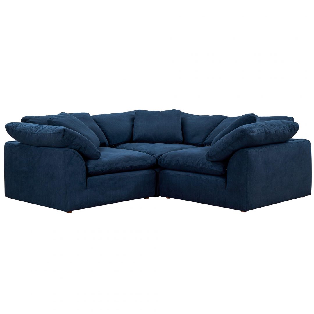 Puff Slipcovered 3 PC Modular L-Shaped Sofa Sectional – Color 391049 ...
