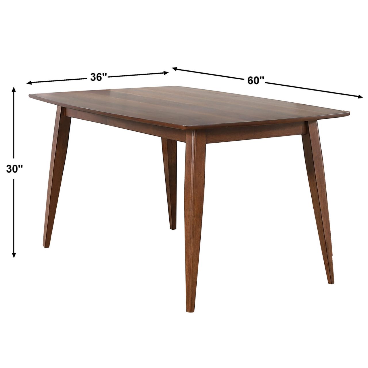 Mid Century 60″ Rectangular Dining Table - Sunset Trading