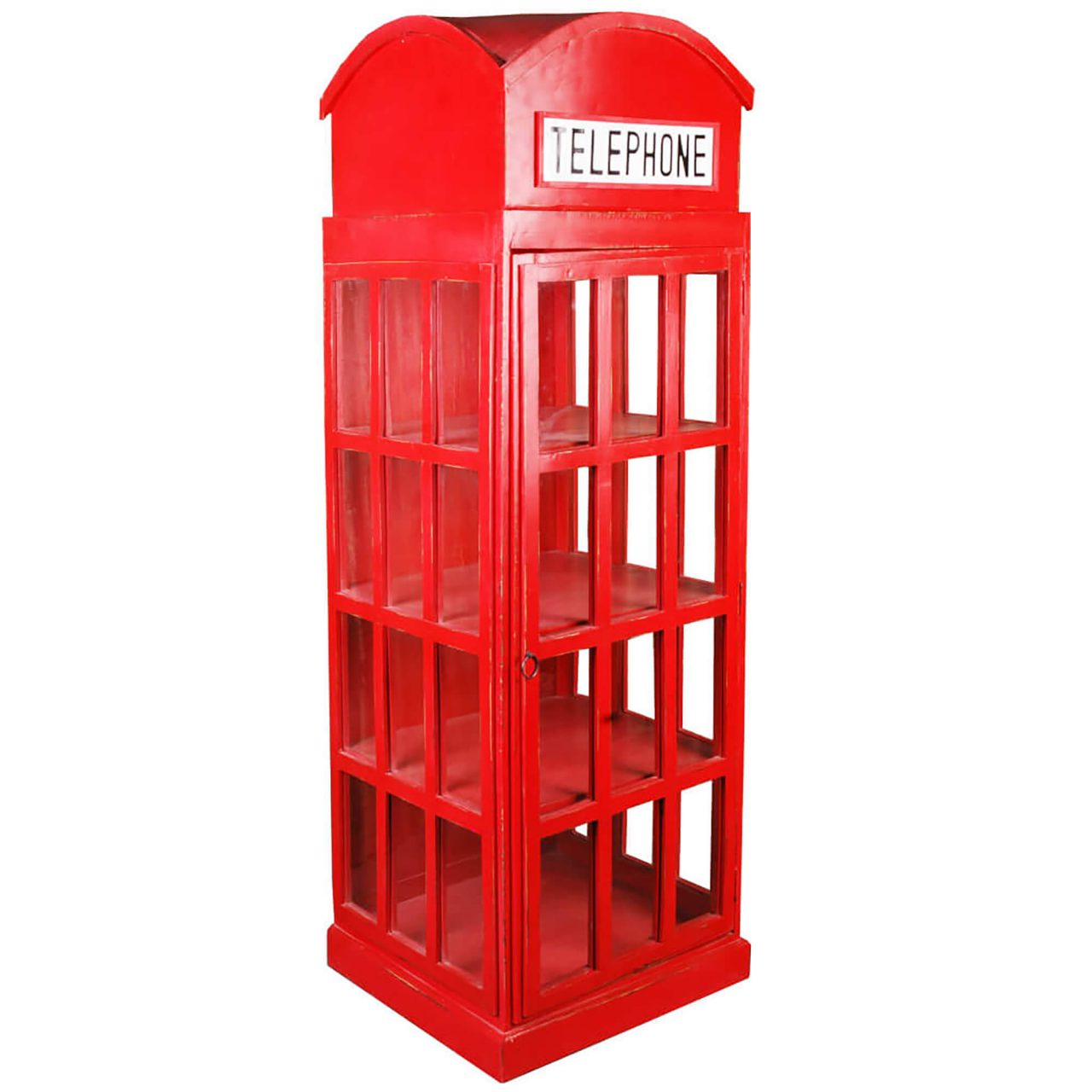 Cottage English Phone Booth Cabinet – Red - Sunset Trading