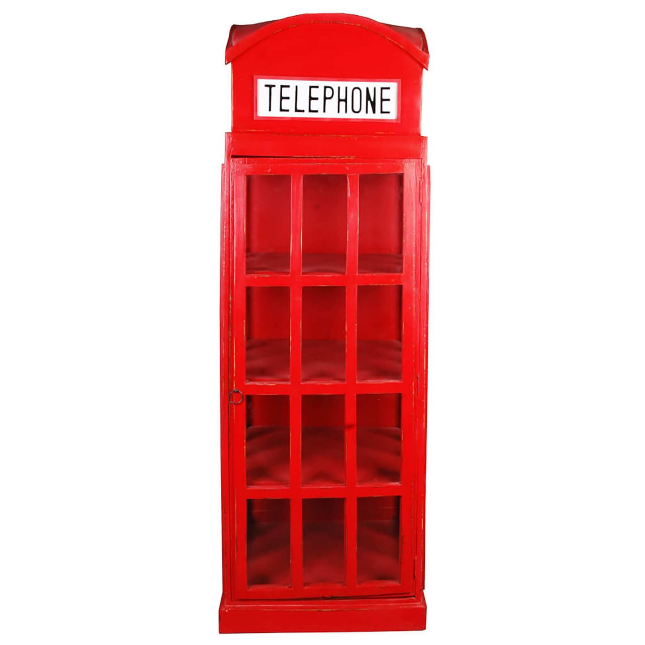 Cottage English Phone Booth Cabinet – Red - Sunset Trading