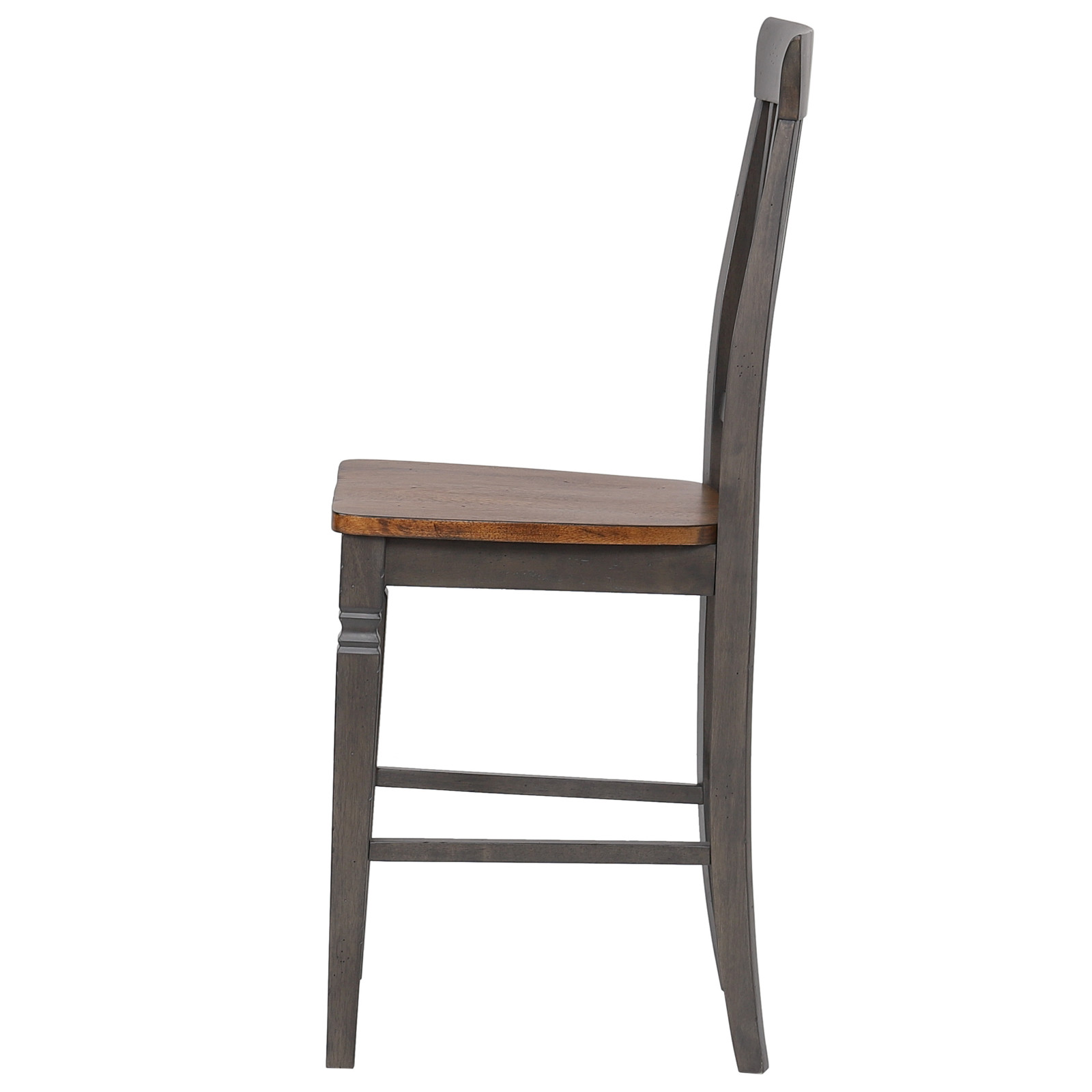 Dakota 44″ Fancy Slat Back Stool in Tobacco & Ash - Sunset Trading
