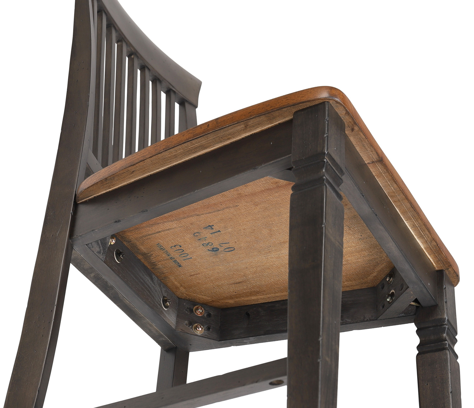 Dakota 44″ Fancy Slat Back Stool in Tobacco & Ash - Sunset Trading